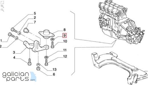51736531 Soporte motor Fiat Palio / Siena NUEVO ORIGINAL ...