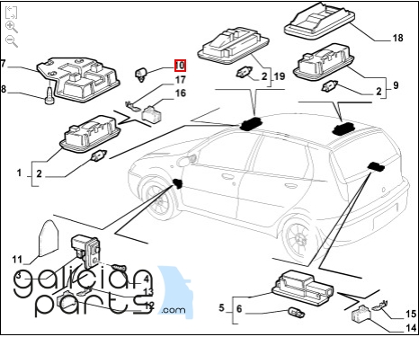 7614013 Pack 2 tacos goma embellecedores Fiat Punto /Tipo /Lancia ...